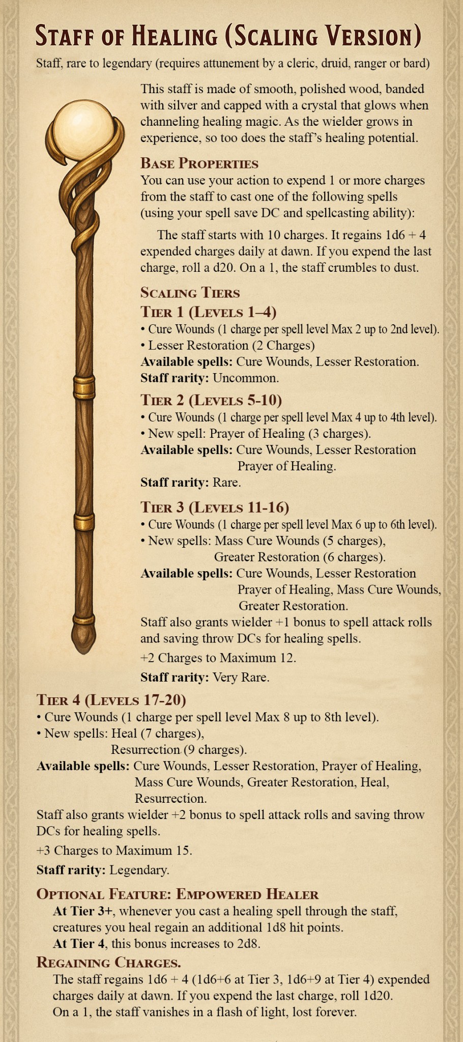 Ye Olde Shoppe of Magicks – Staff of Healing – Vulcan Stev's Database